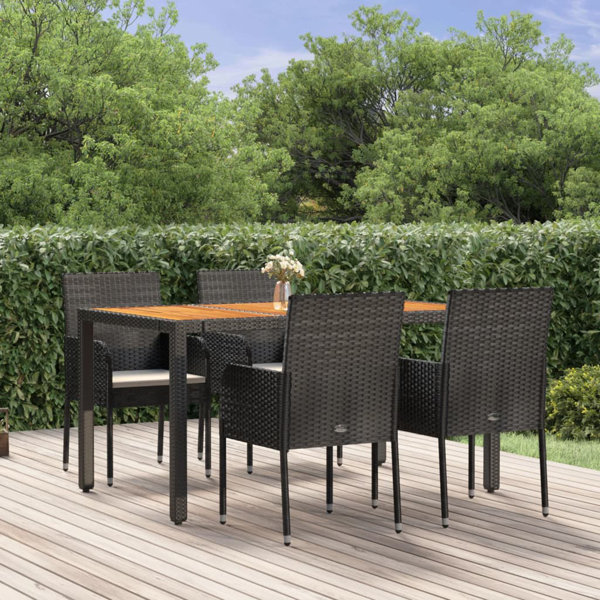 Hokku Designs Dyran 4 - Person Rectangular Outdoor Dining Set with Cushions | Wayfair